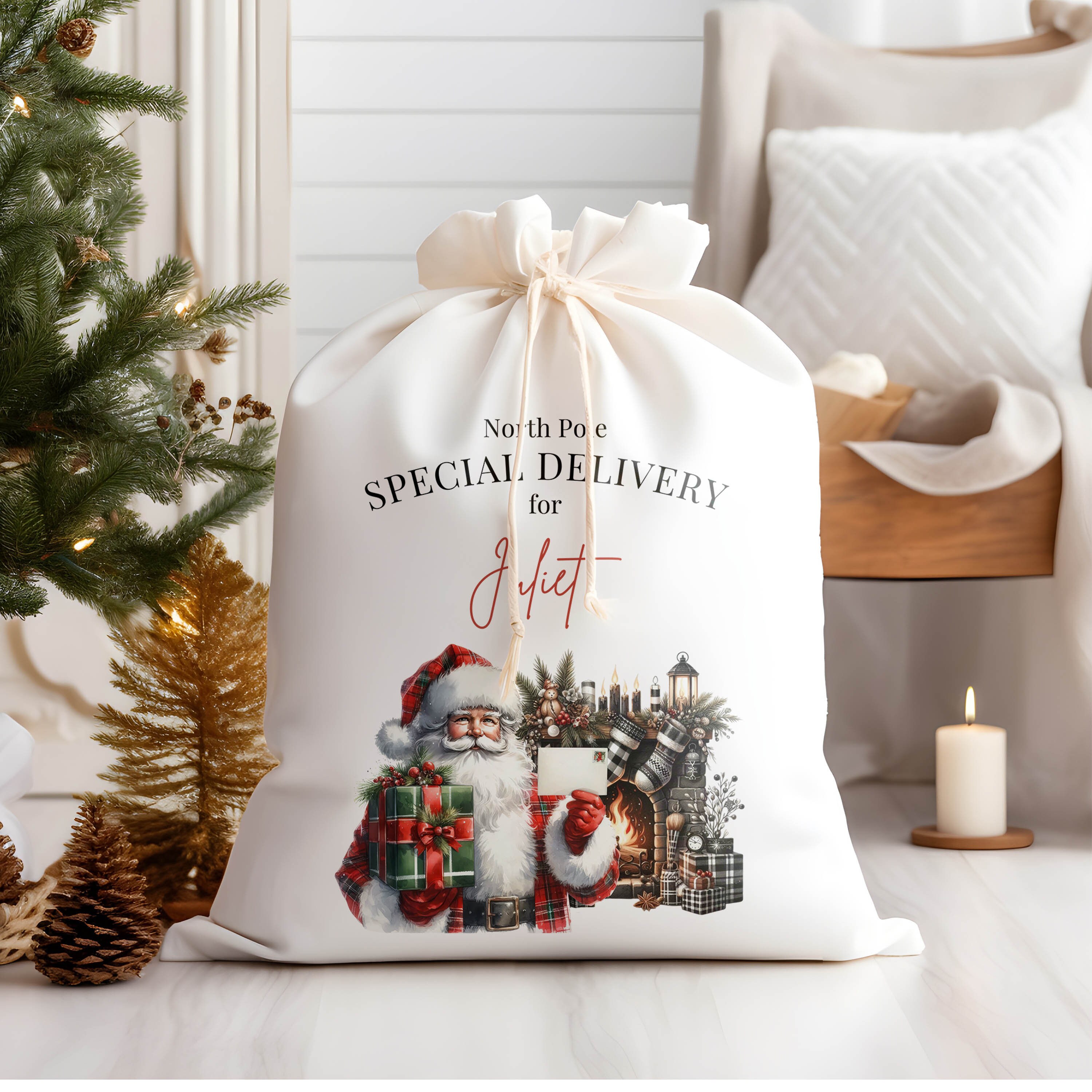Personalized Santa Sack Sublimation Design, Christmas Gift Bag, Santa ...