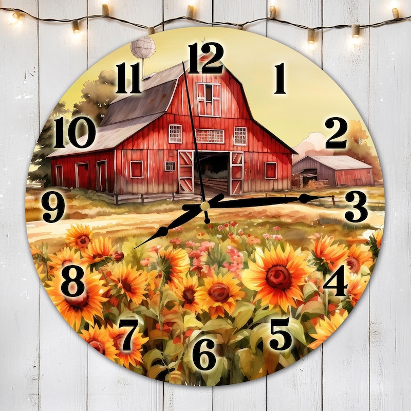 Red Wall Clock - Etsy