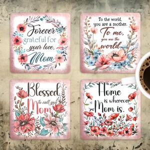 Mother's Day Square Coaster Sublimation Design, Mother's Day Coaster ...