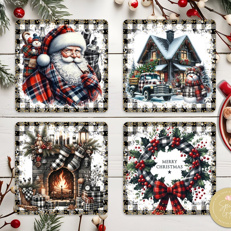 Christmas Coasters - Etsy
