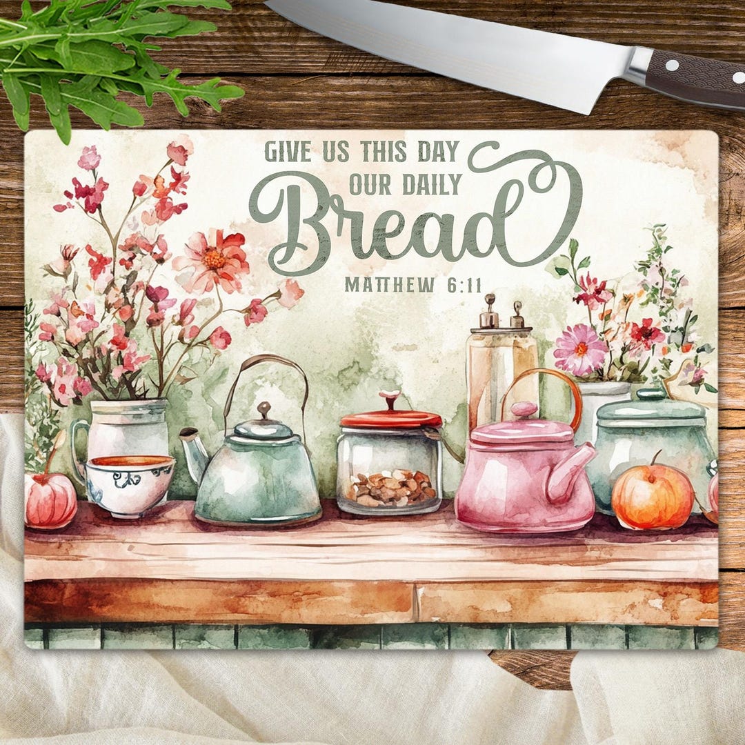 Faith Based Kitchen Cutting Board Sublimation Design, Bible Verse ...