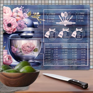 Conversion Chart Cutting Board Sublimation Design, Floral Chopping ...