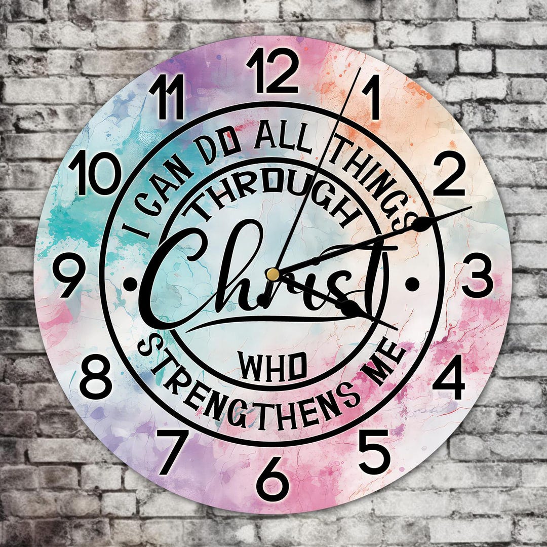 Christ Clock Sublimation Design, Religious Clock Face PNG, Christian ...