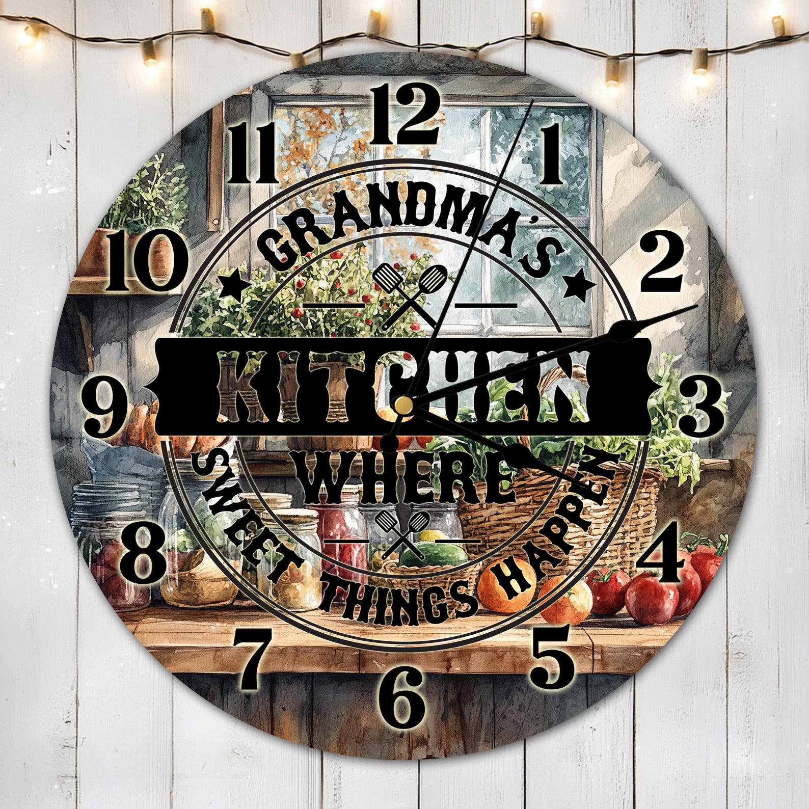 Grandma Kitchen Clock Sublimation Design, Family Kitchen Clock Face PNG ...