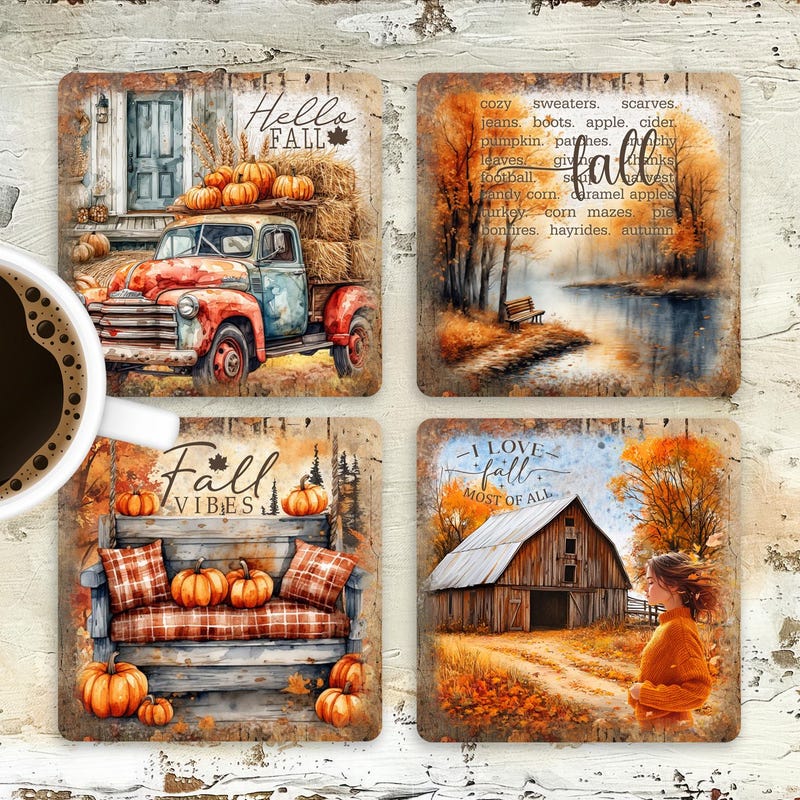 Fall Coasters - Etsy