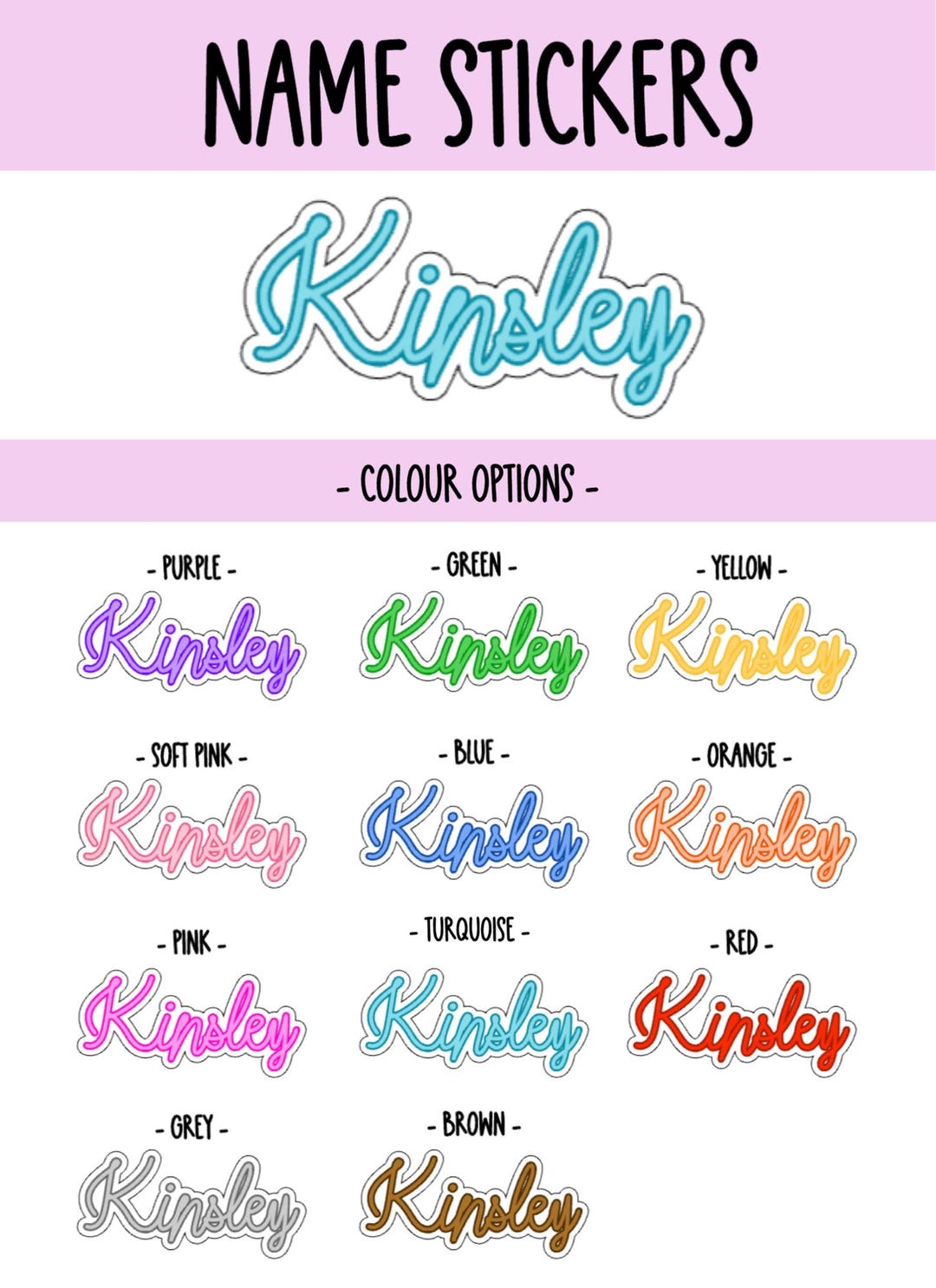 Waterproof Vinyl Name Stickers: Custom Labels for Lunchboxes, Bottles ...