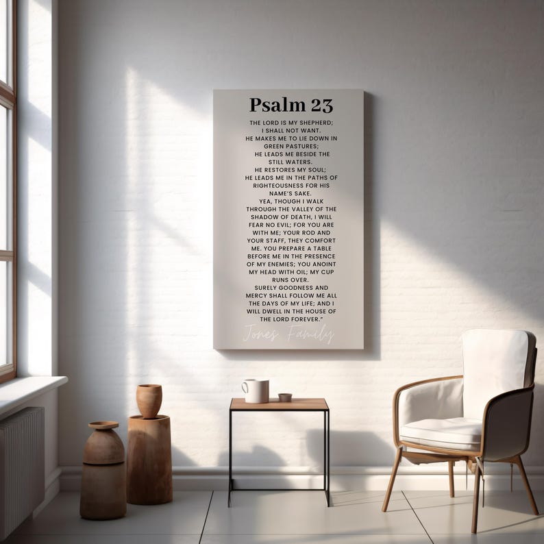 Psalm 23 the Lord is My Shepherd Canvas / Wedding Gift/ Gift for ...