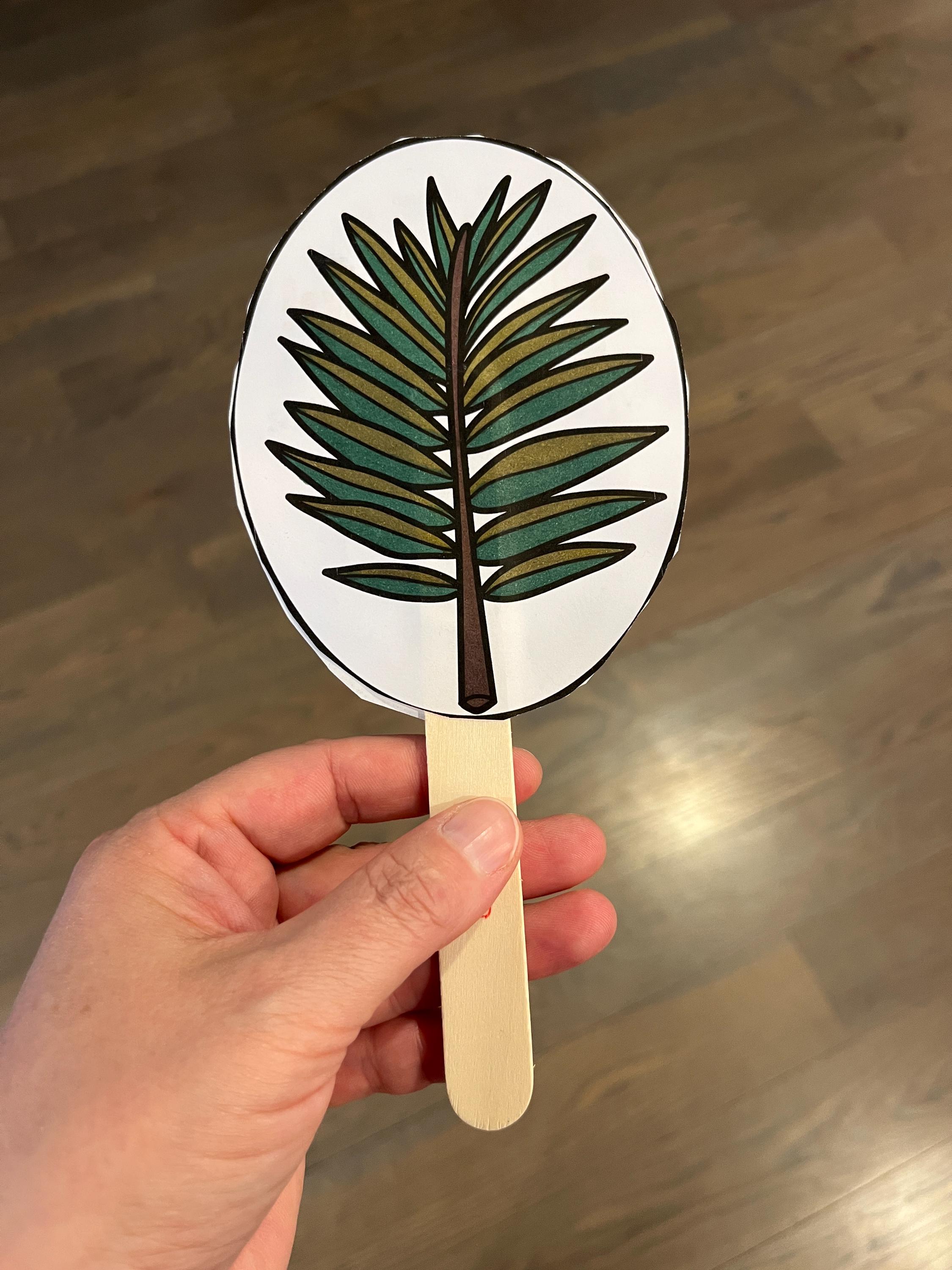 Palm Sunday Printable Coloring Fan | Christian Easter Activity for Kids ...