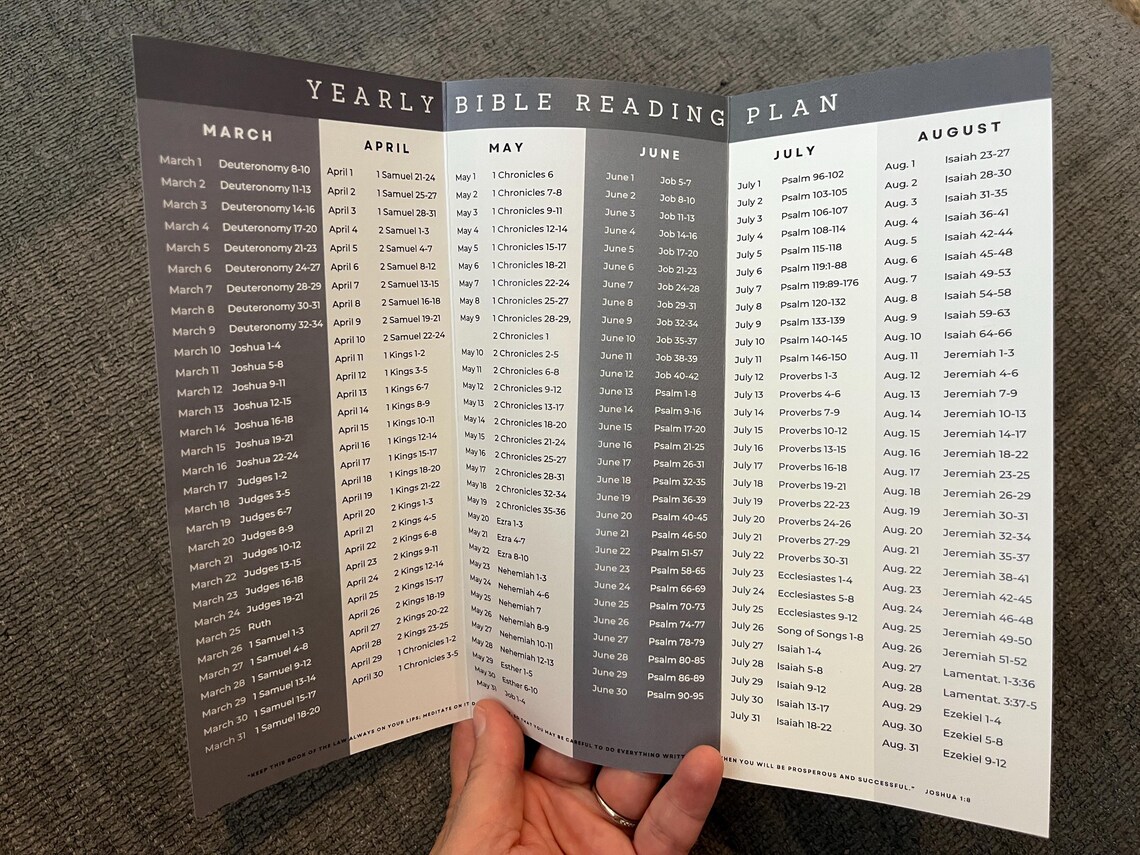 Yearly Bible Reading Plan (365 Days) Trifold Brochure / Daily Bible ...