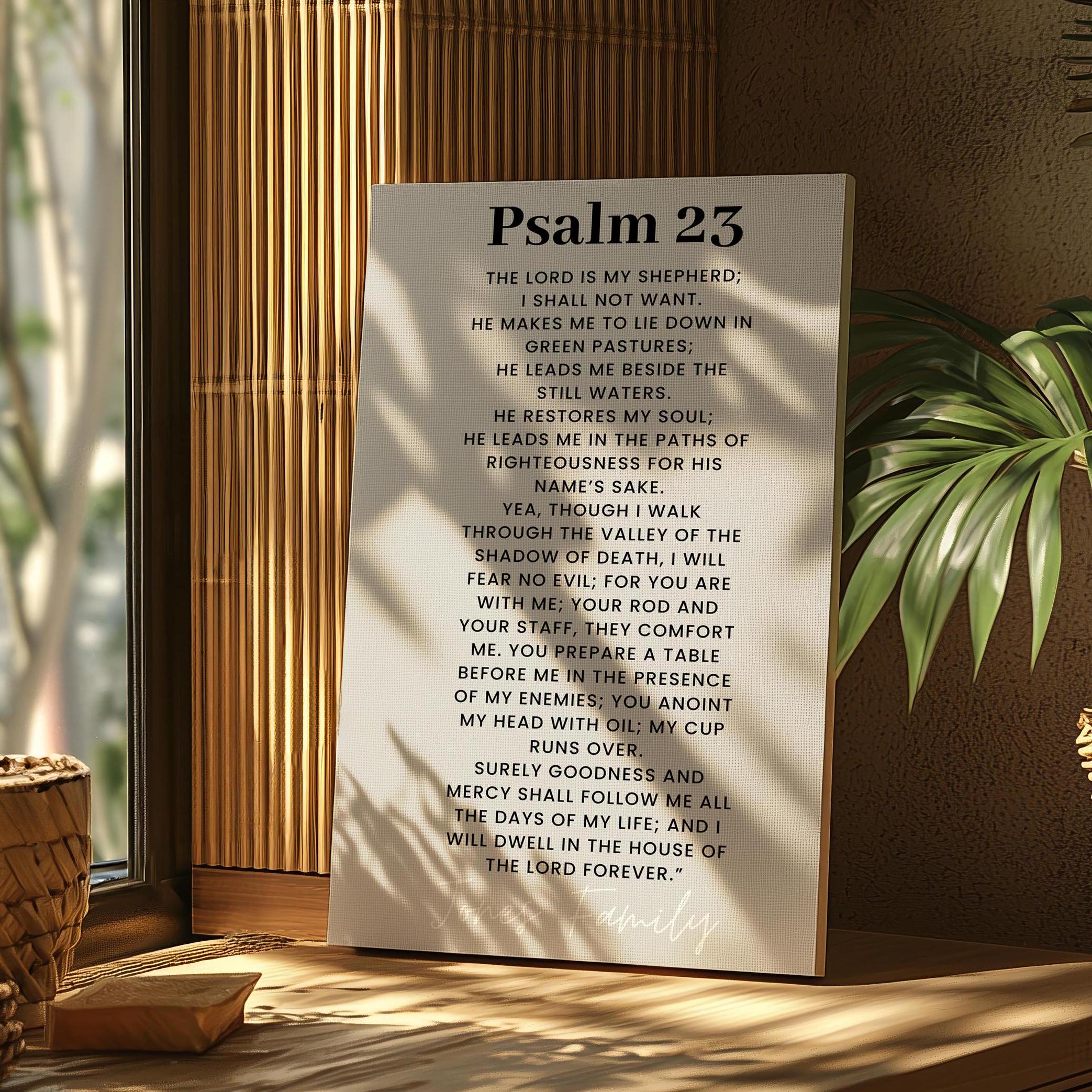 Psalm 23 the Lord is My Shepherd Canvas / Wedding Gift/ Gift for ...
