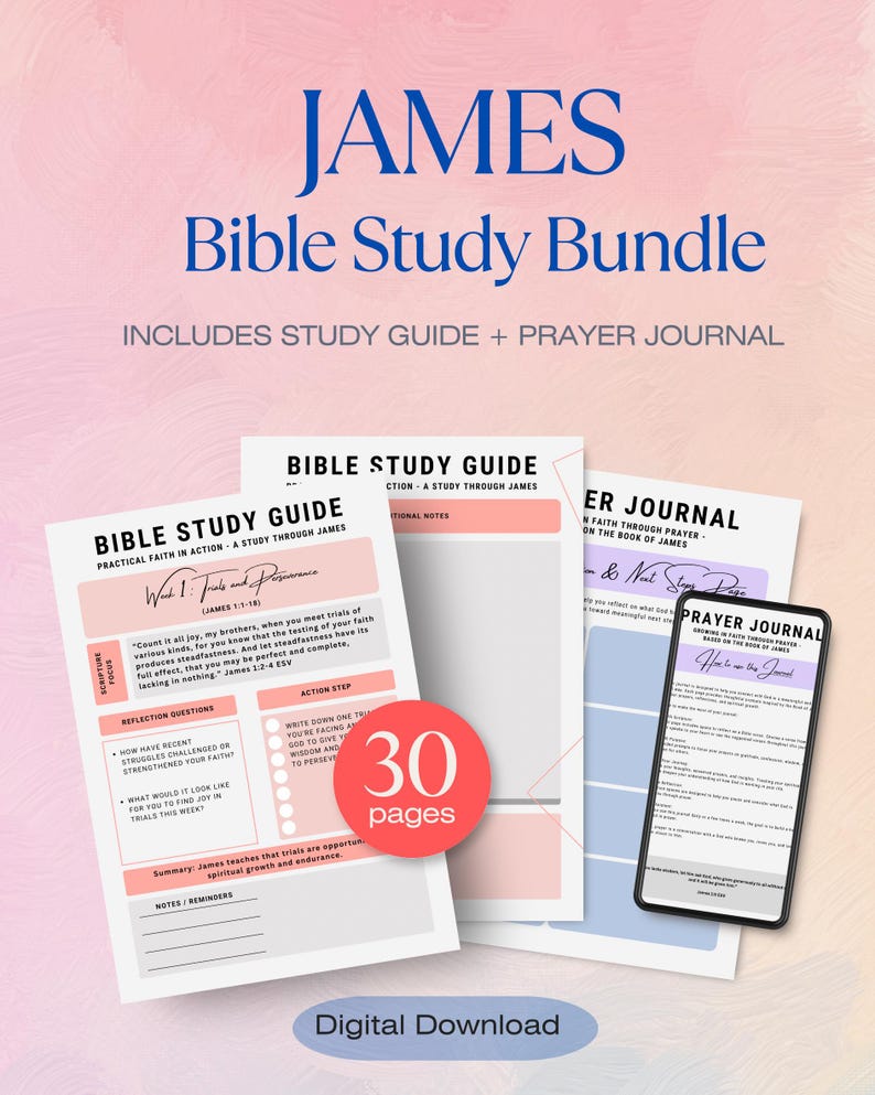 James Bible Study Bundle | Bible Study Guide and Prayer Journal ...