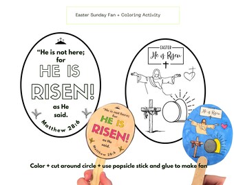 Palm Sunday Printable Coloring Fan | Christian Easter Activity for Kids ...