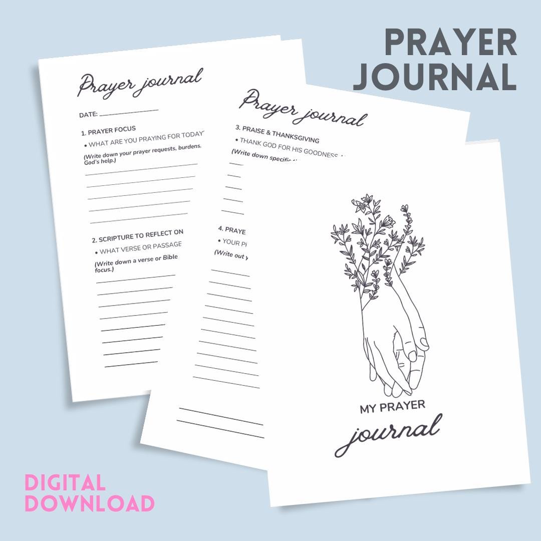 Prayer Journal Printable | Digital Faith Journal | Guided Prayer Pages ...