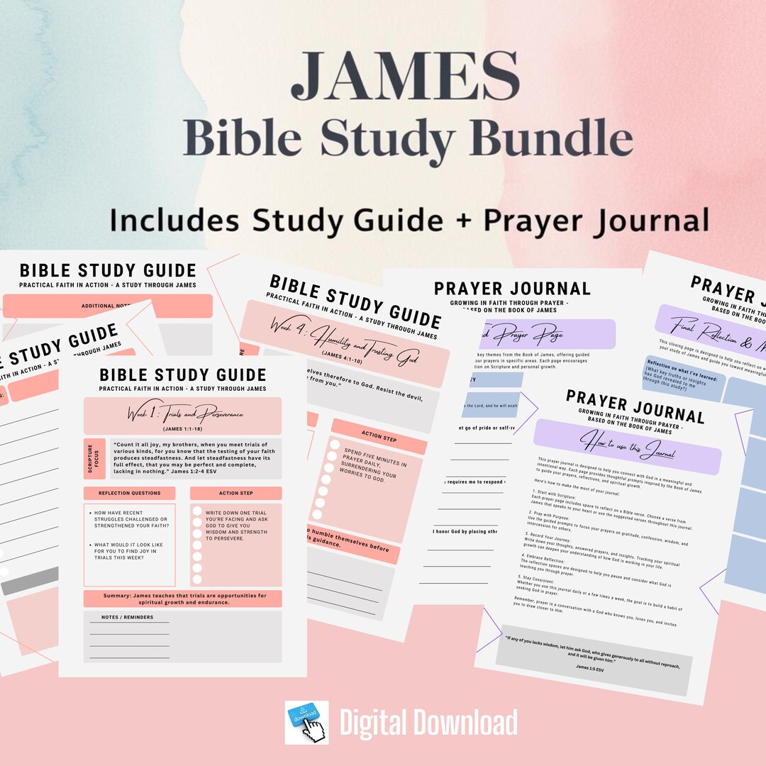 James Bible Study Bundle | Bible Study Guide and Prayer Journal ...