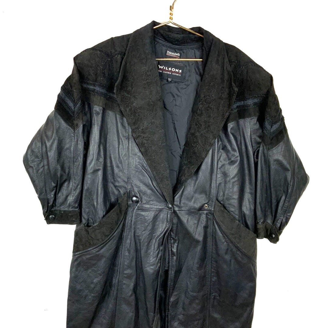 Vintage Wilsons Leather Coat Jacket Women's Large Black Lined ...