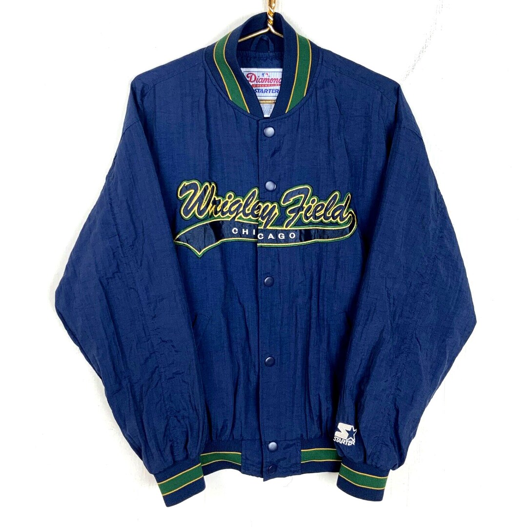 Vintage Wrigley Field Starter Jacket Medium Snap Button Blue Mlb ...