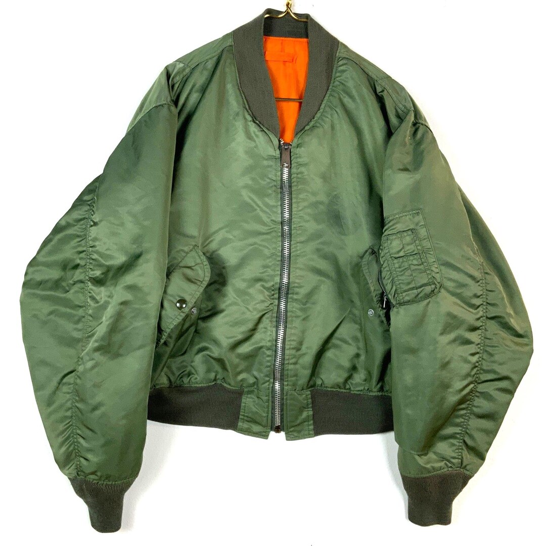 Vintage Us Army MA-1 Flyers Jacket 2XL Reversible Full Zip Military ...