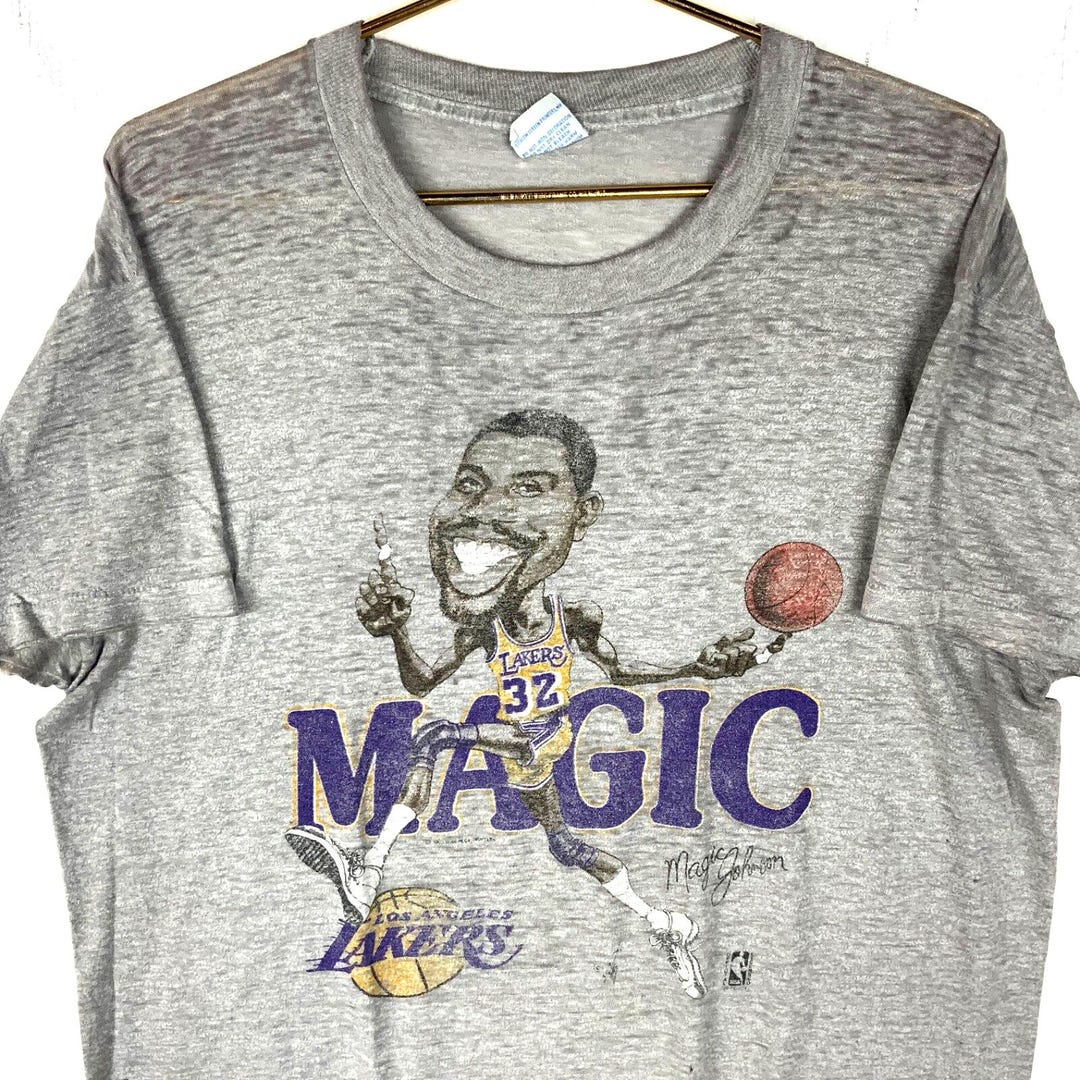 Vintage Magic Johnson Caricature Salem T-shirt XL Gray Nba Single ...