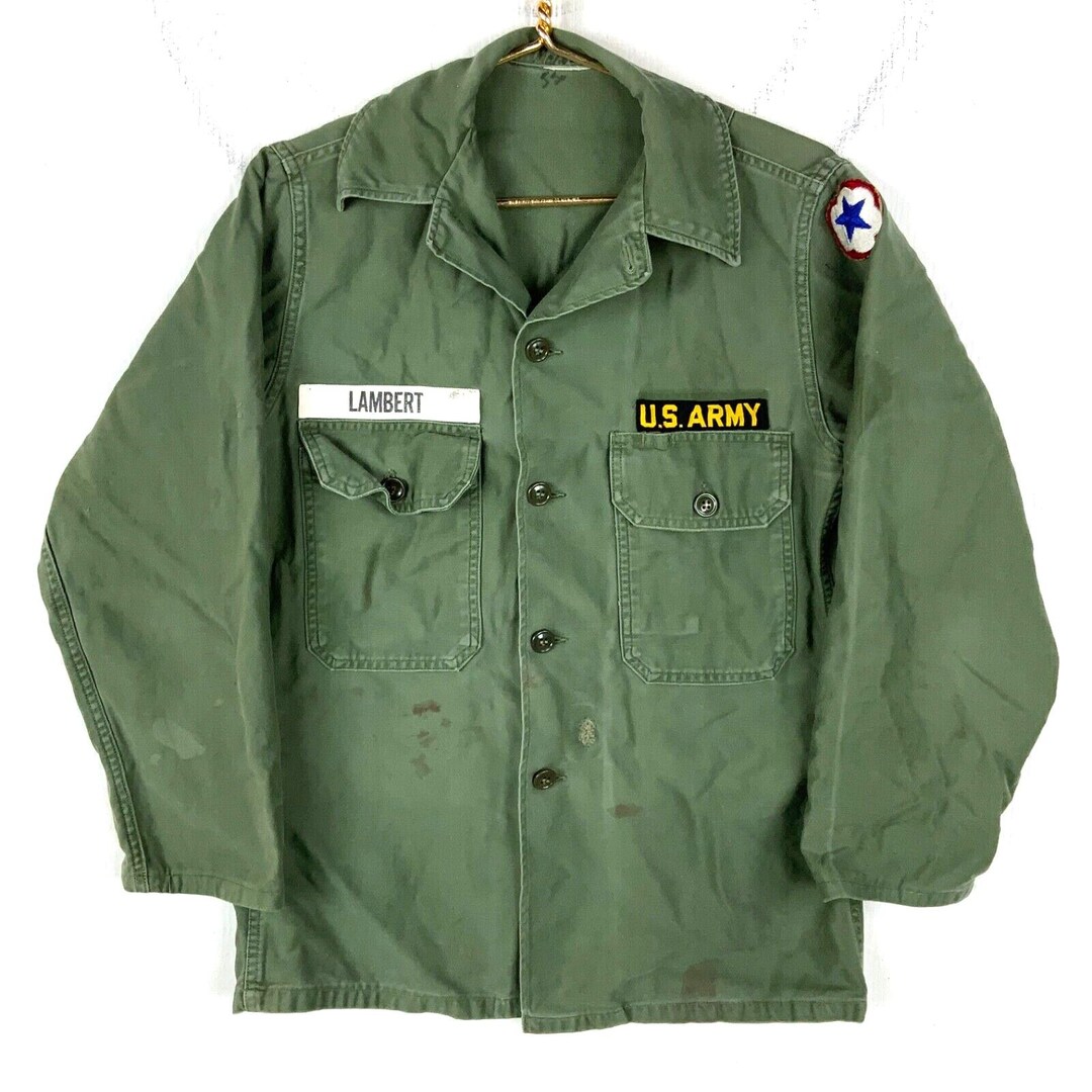 Vintage Us Army Og-107 Button up Shirt Small 1964 Vietnam Era ...