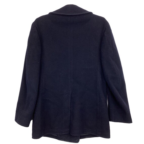 Vintage Us Navy Wool Button Up Trench Coat Small Blue… - Gem