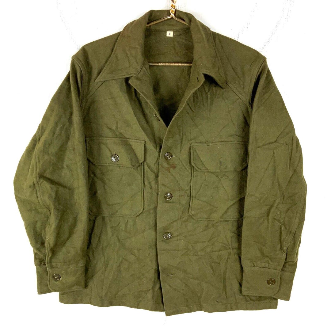 Vintage Us Army Wool Field Shirt Size Medium 1951 Green 50s - Etsy