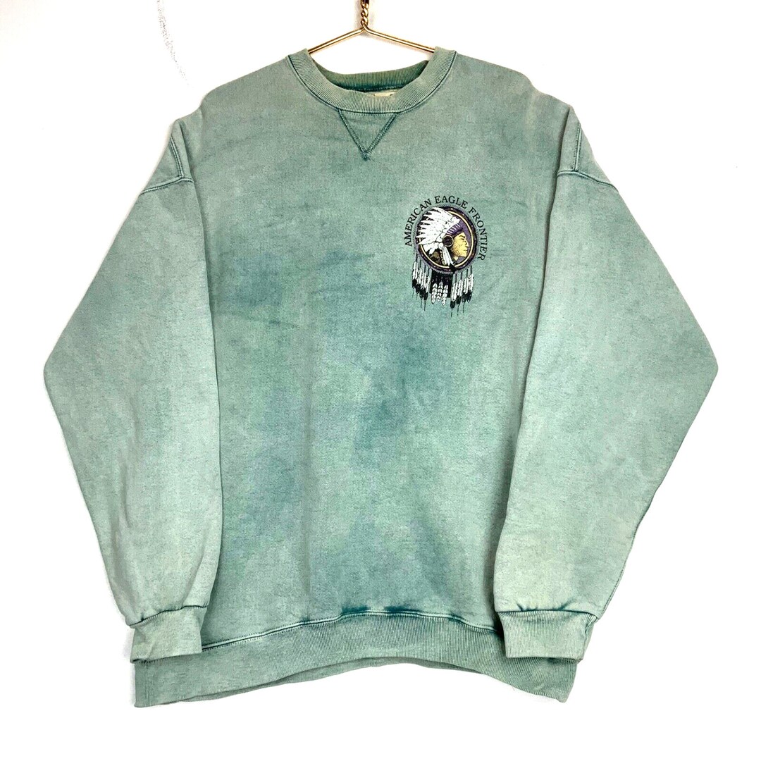 Vintage American Eagle Frontier Indigenous Sweatshirt Crewneck - Etsy