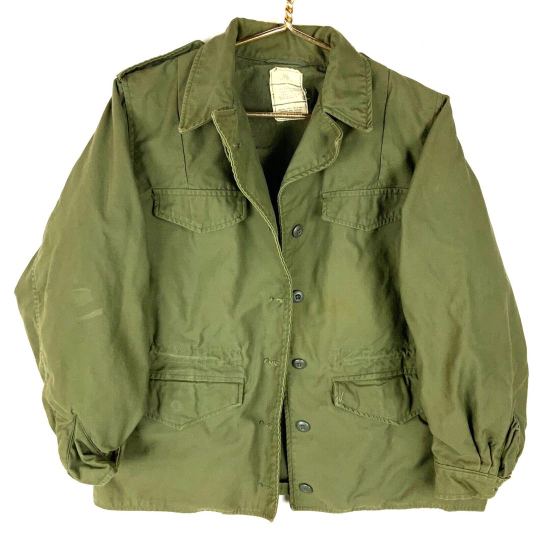 Vintage Military Og-107 Jacket Size 14R Green Button up Vietnam Era ...