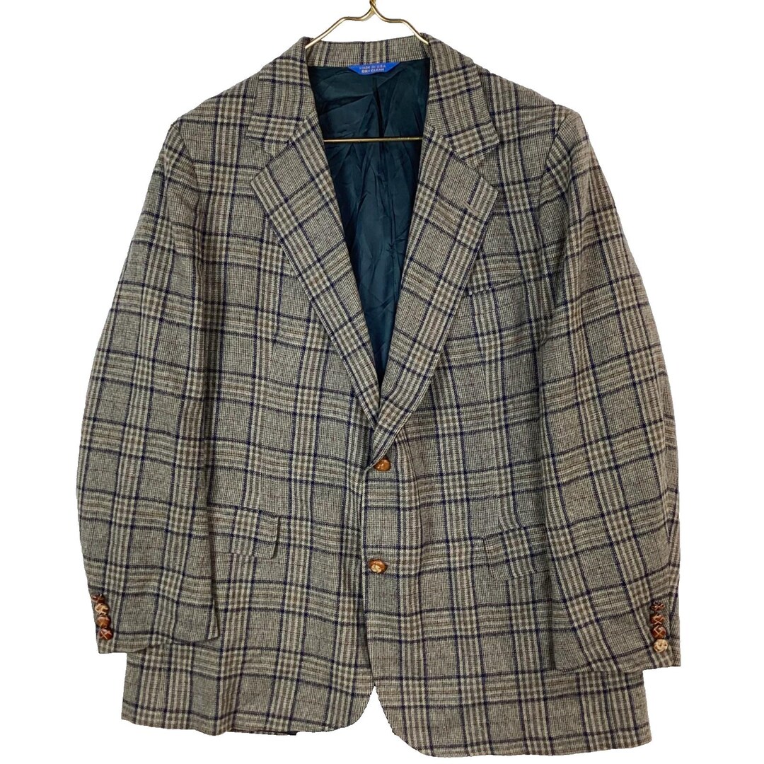 Vintage Pendleton Wool Plaid Blazer Size 48 Jacket Made Usa Single ...