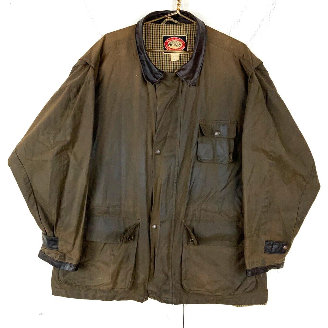 Vintage Australian Outback Wax Hunting Jacket XL Made Canada Full Zip ...