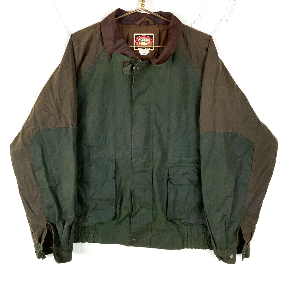Vintage Australian Outback Wax Hunting Jacket 2XL Green Made in Canada ...