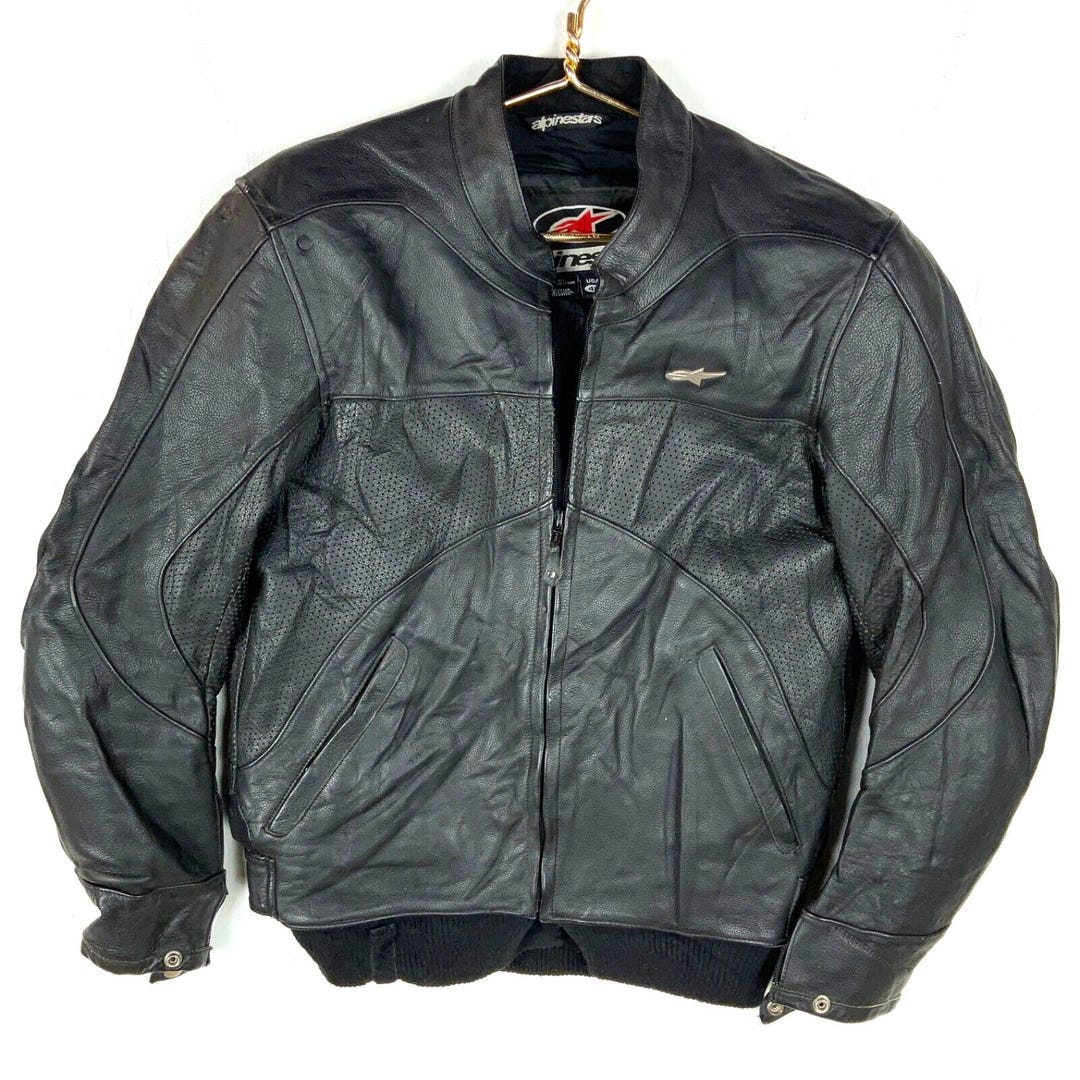 Alpinestars Motorcycle Armored Leather Riding Jacket Small Full Zip - Etsy