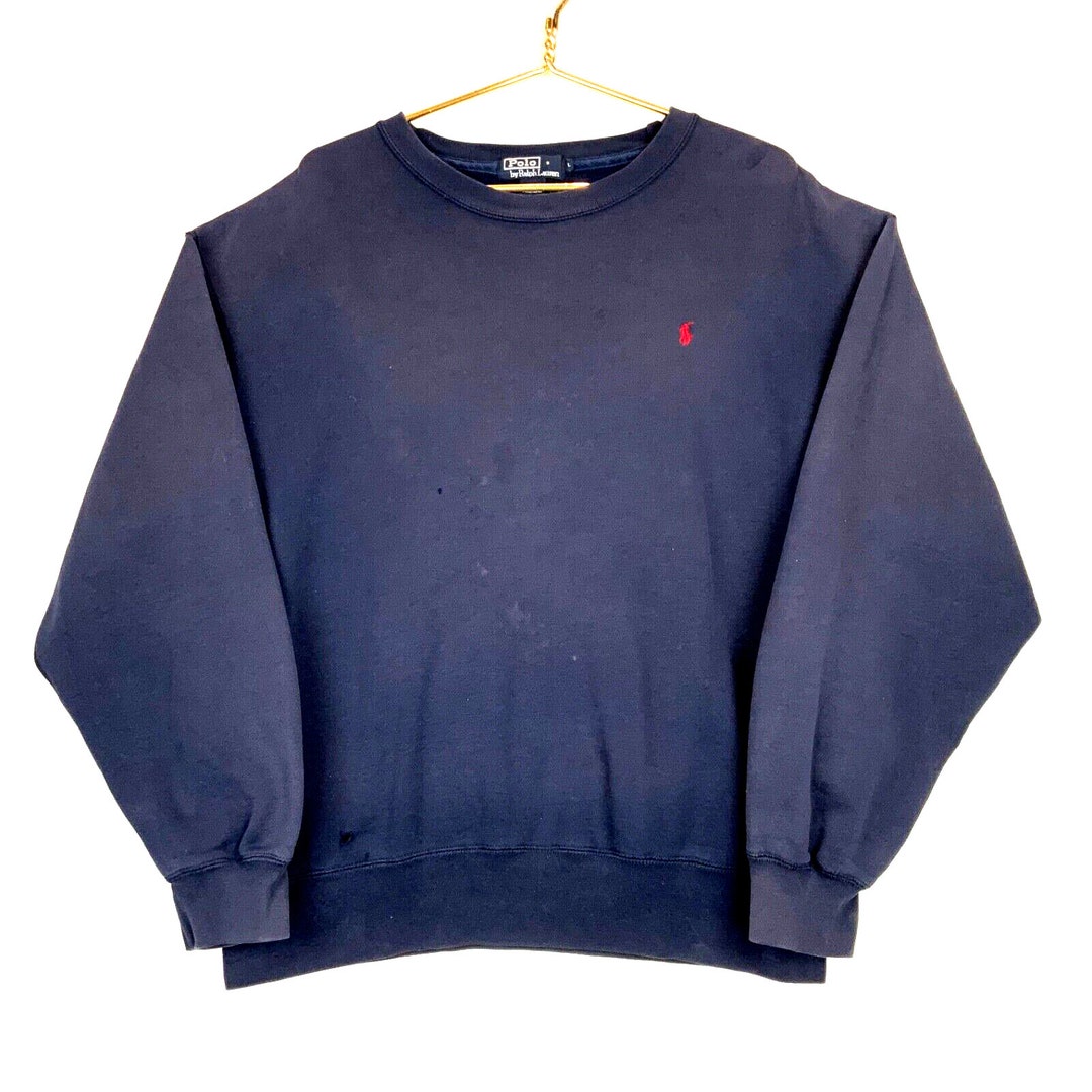 Vintage Polo Ralph Lauren Pullover Sweatshirt Crewneck Size Large Blue ...