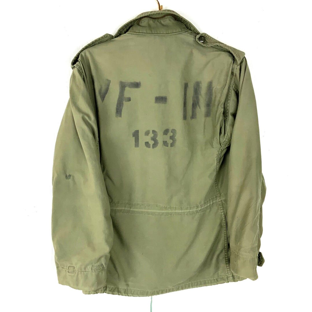 Vintage Military Us Navy Jacket Size Medium Green Vietnam Era 60s 70s ...