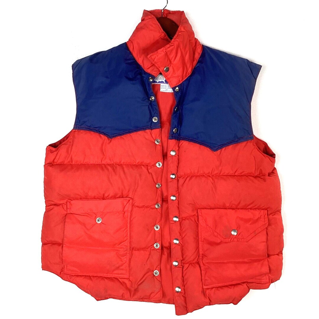 Vintage 1980s Goose Down Puffer Vest Jacket Size Extra Large Red Usa ...