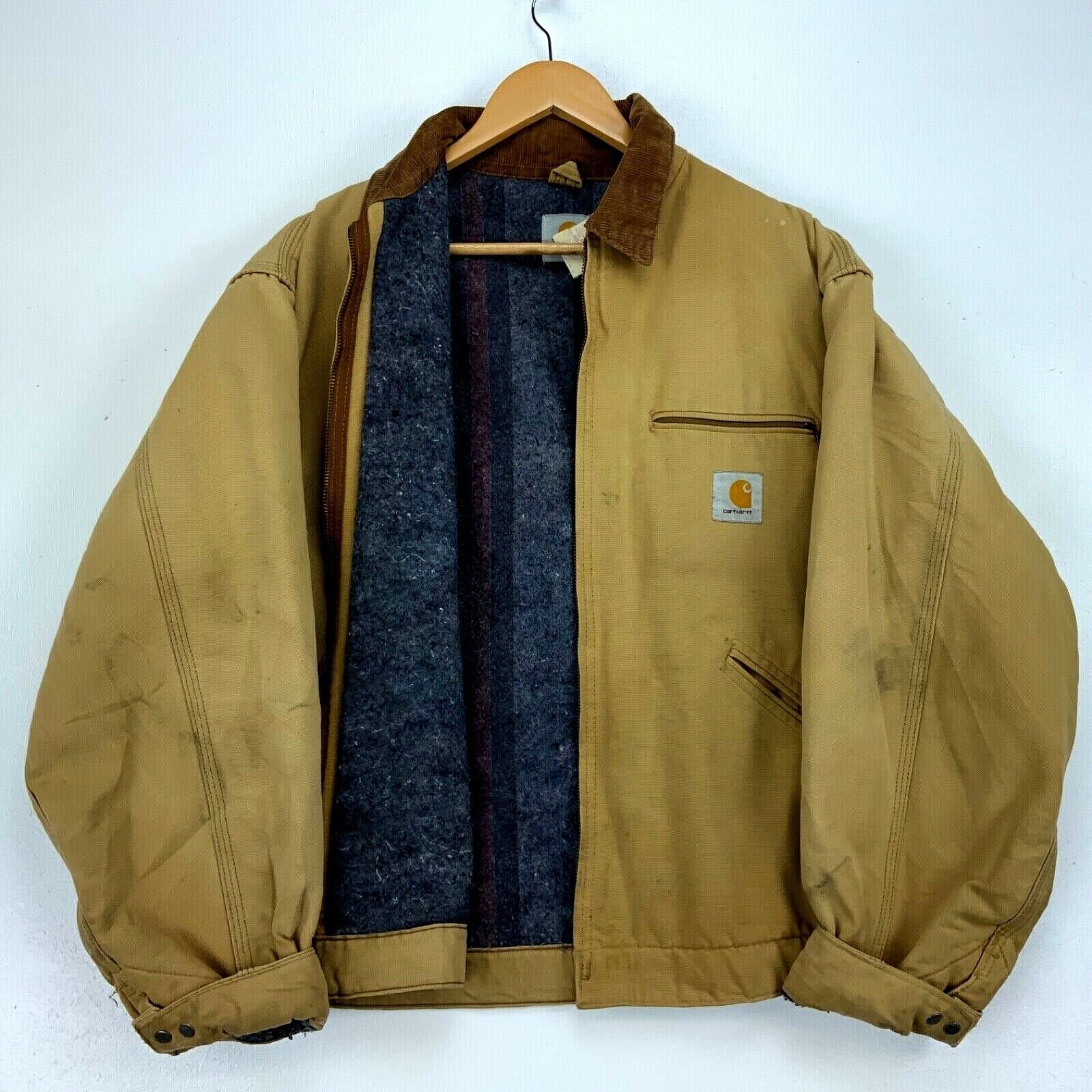 Carhartt J01 Detroit Jacket Vintage Blanket Lined Canvas Trucker Coat Sz XL (48) - munimoro.gob.pe