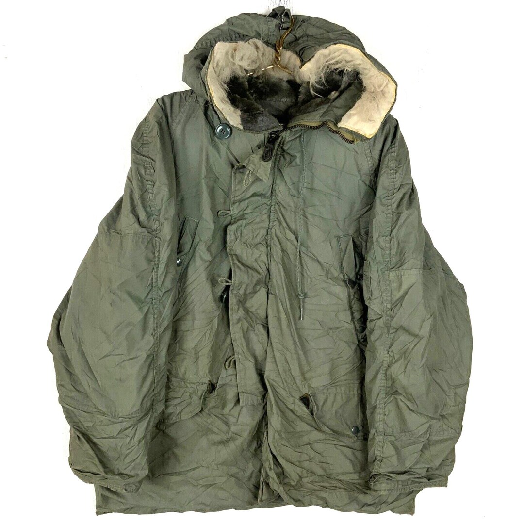 Vintage U.S. Military Parka Type N-3B Jacket Large Full Zip Vietnam Era ...