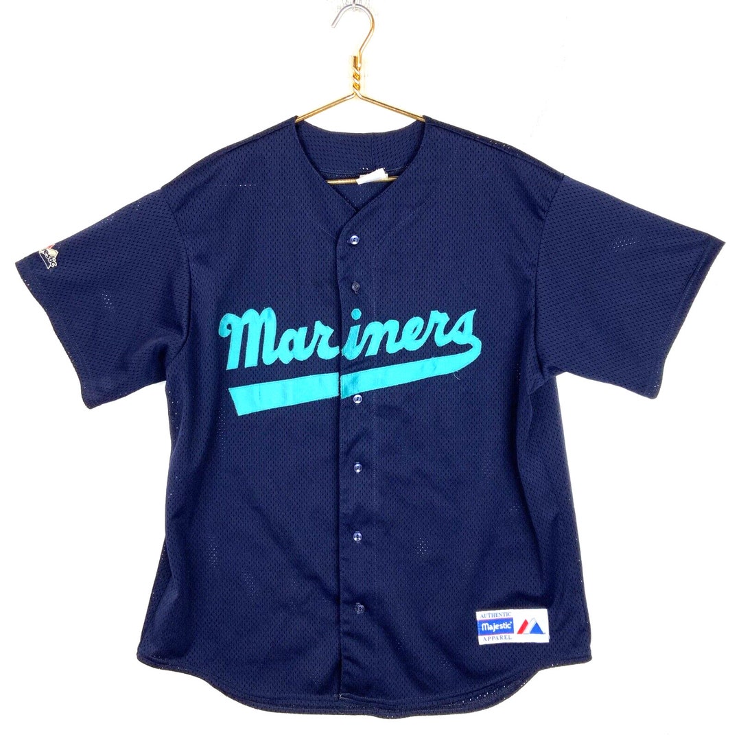 Vintage Seattle Mariners Ken Griffey Jr Majestic Jersey XL Blue Mlb 90s ...
