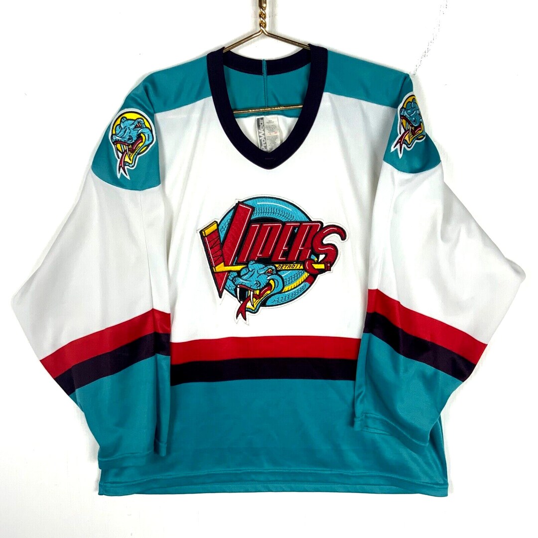 Vintage Detroit Vipers Jersey Small Bauer White Ihl - Etsy