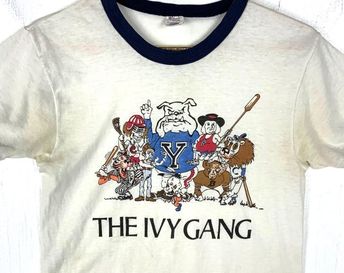 Vintage Champion the Ivy Gang Mascots T-shirt Large Ringer Made in Usa ...