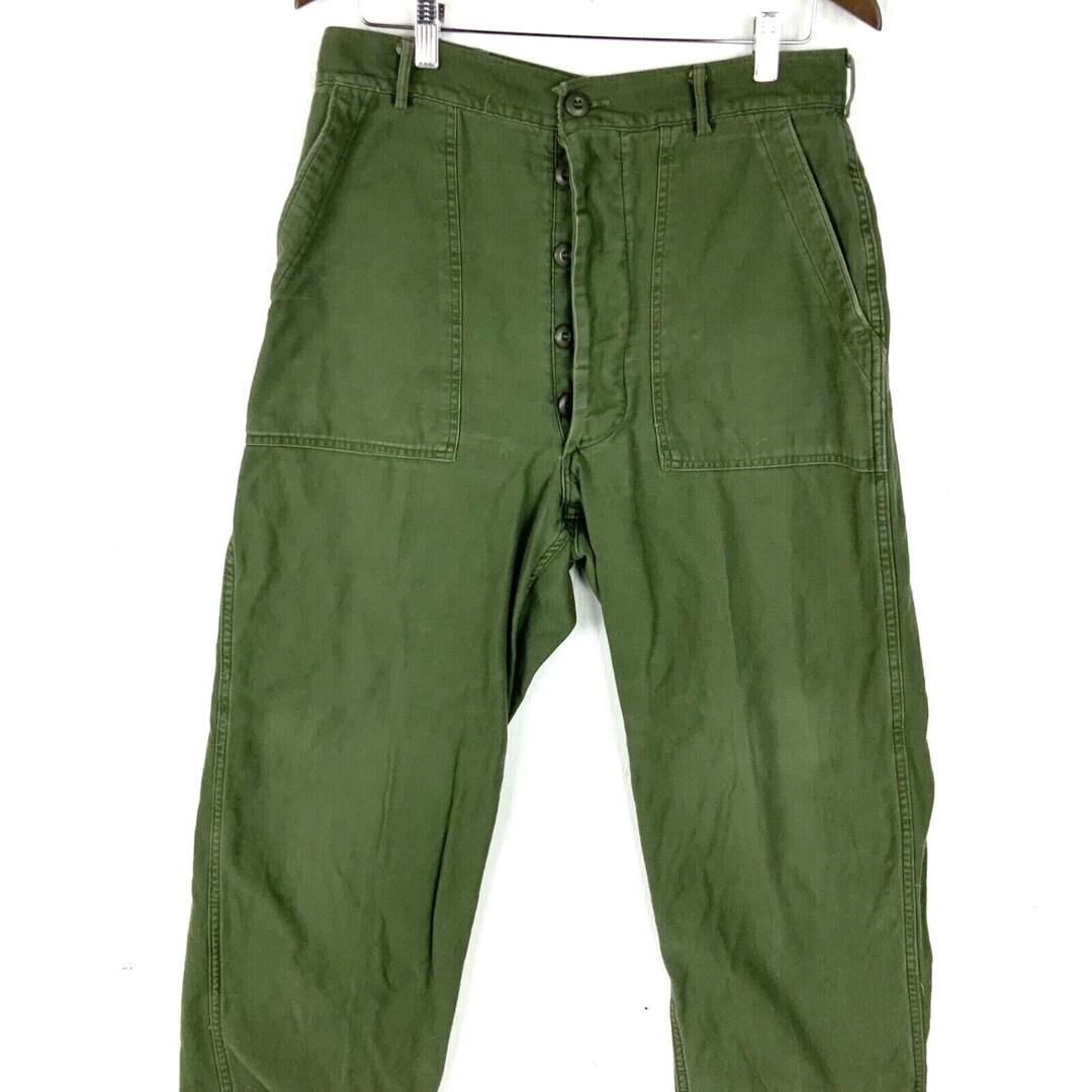 Vintage Military Og-107 Trousers Size 32x30 Green Vietnam Era 60s 70s ...