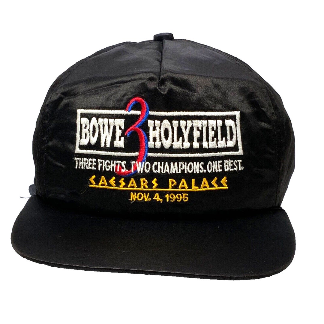 Vintage Bowe 3 Holyfield Caesars Palace Hat Cap Adjustable 1995 Black ...