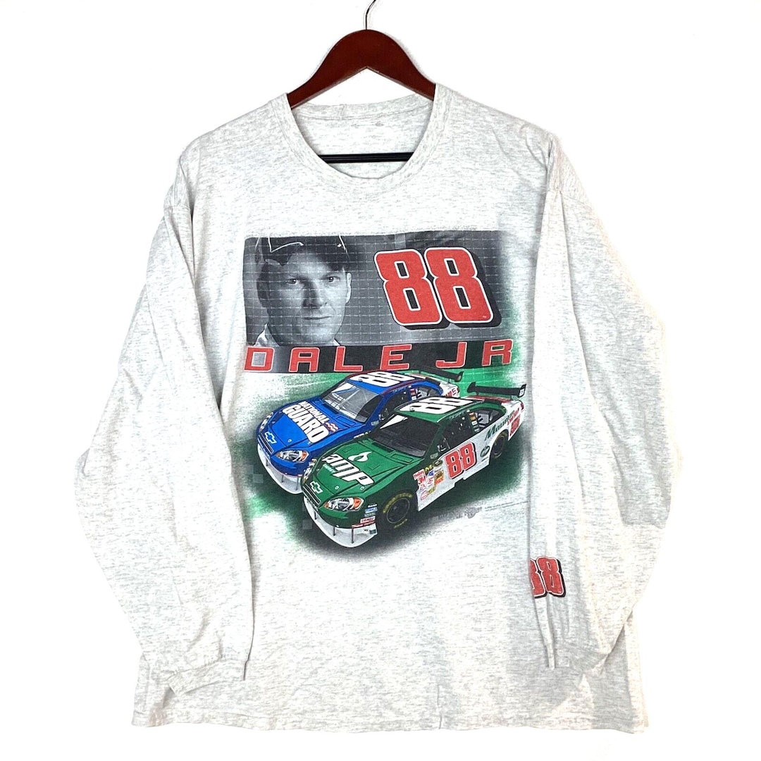 Vintage Dale Earnhardt Jr T-shirt Large Gray Nascar Racing Long Sleeve ...