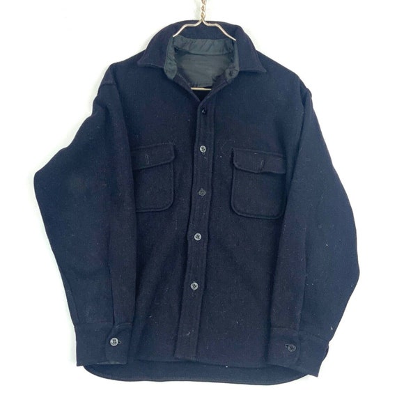 Vintage Us Navy Wool Cpo Anchor Button Shirt Size Lar… - Gem