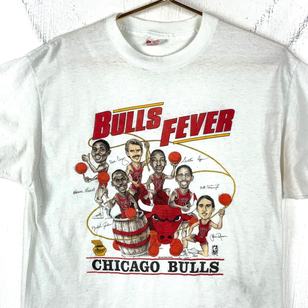 Vintage Chicago Bulls Caricature T-shirt Size XL Made in Usa Nba Bulls ...