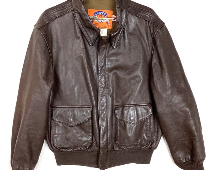 Vintage Cooper Type A-2 Us Air Force Leather Jacket Size 44 Full Zip ...