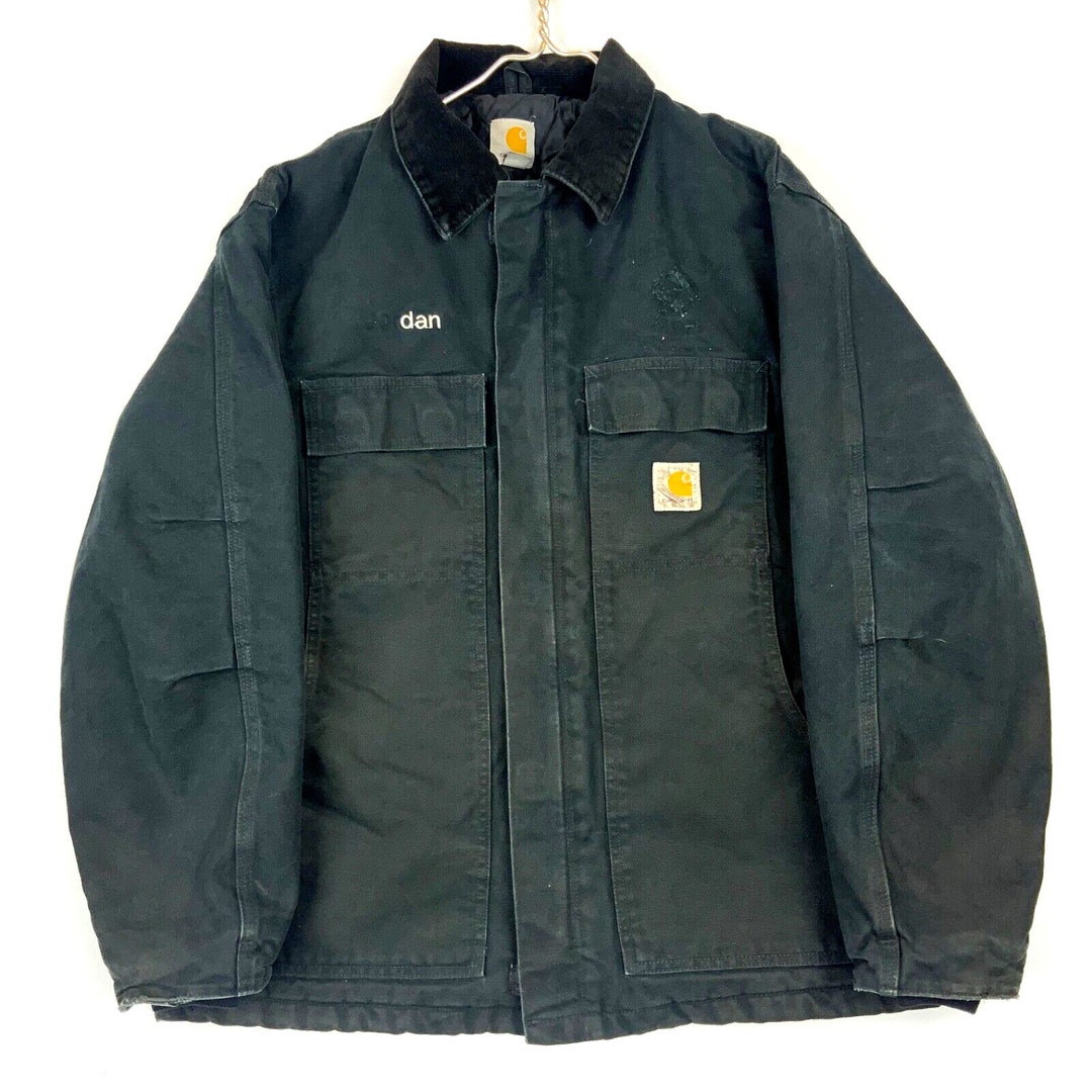 Carhartt Canvas Quilted Arctic Full Zip Work Jacket Size Large Black ...