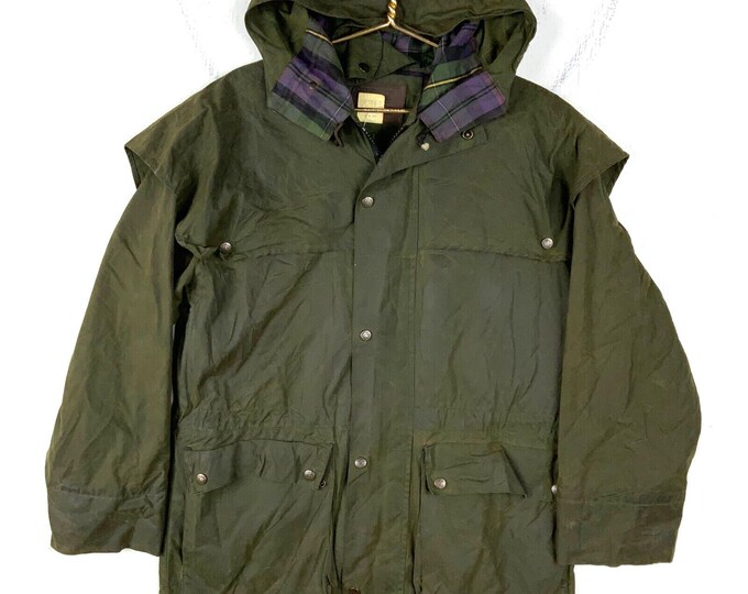 Vintage Outback Wax Hooded Hunting Jacket Size Small Green Full Zip - Etsy