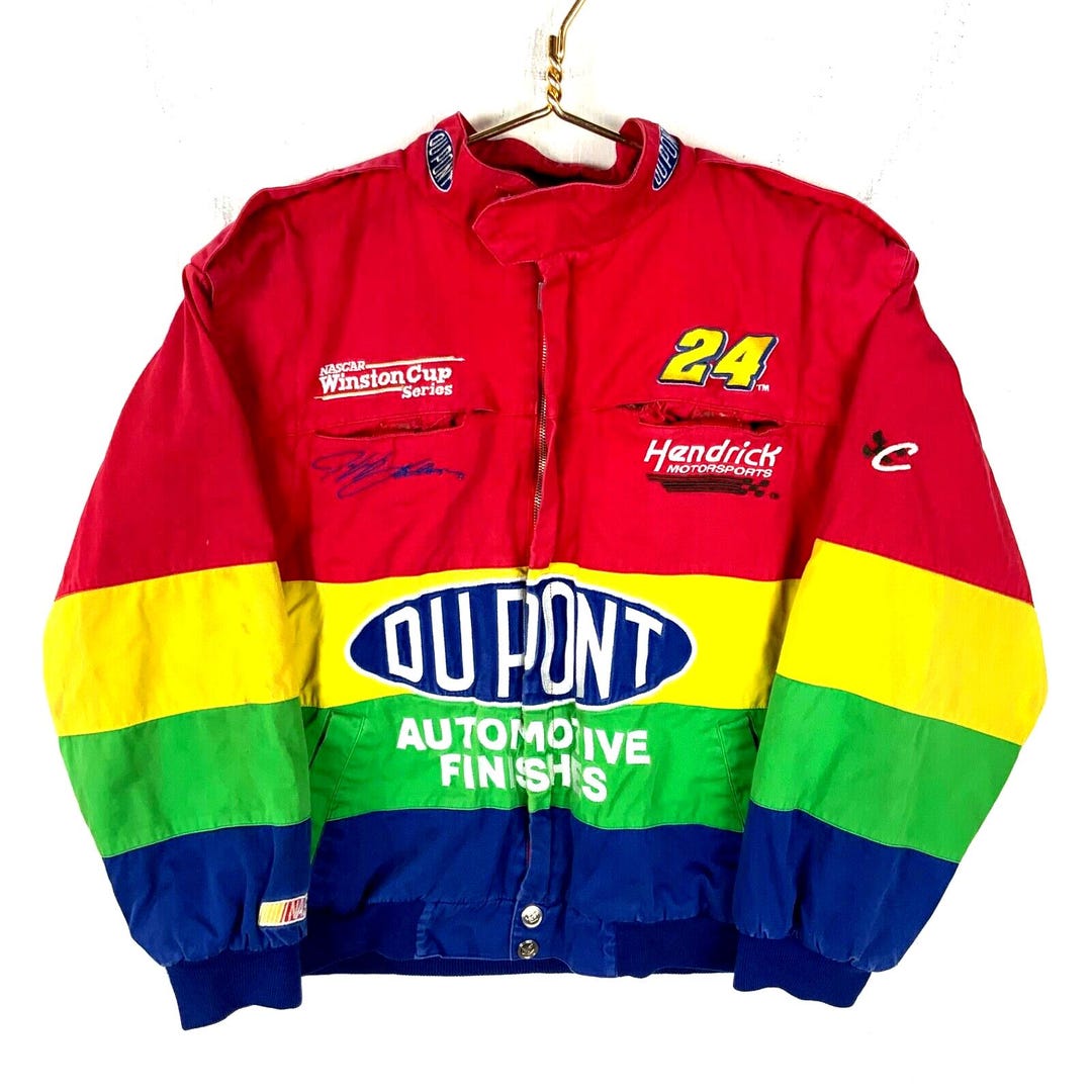 Vintage Jeff Gordon Nascar Jacket Medium Full Zip Bomber Multicolor ...