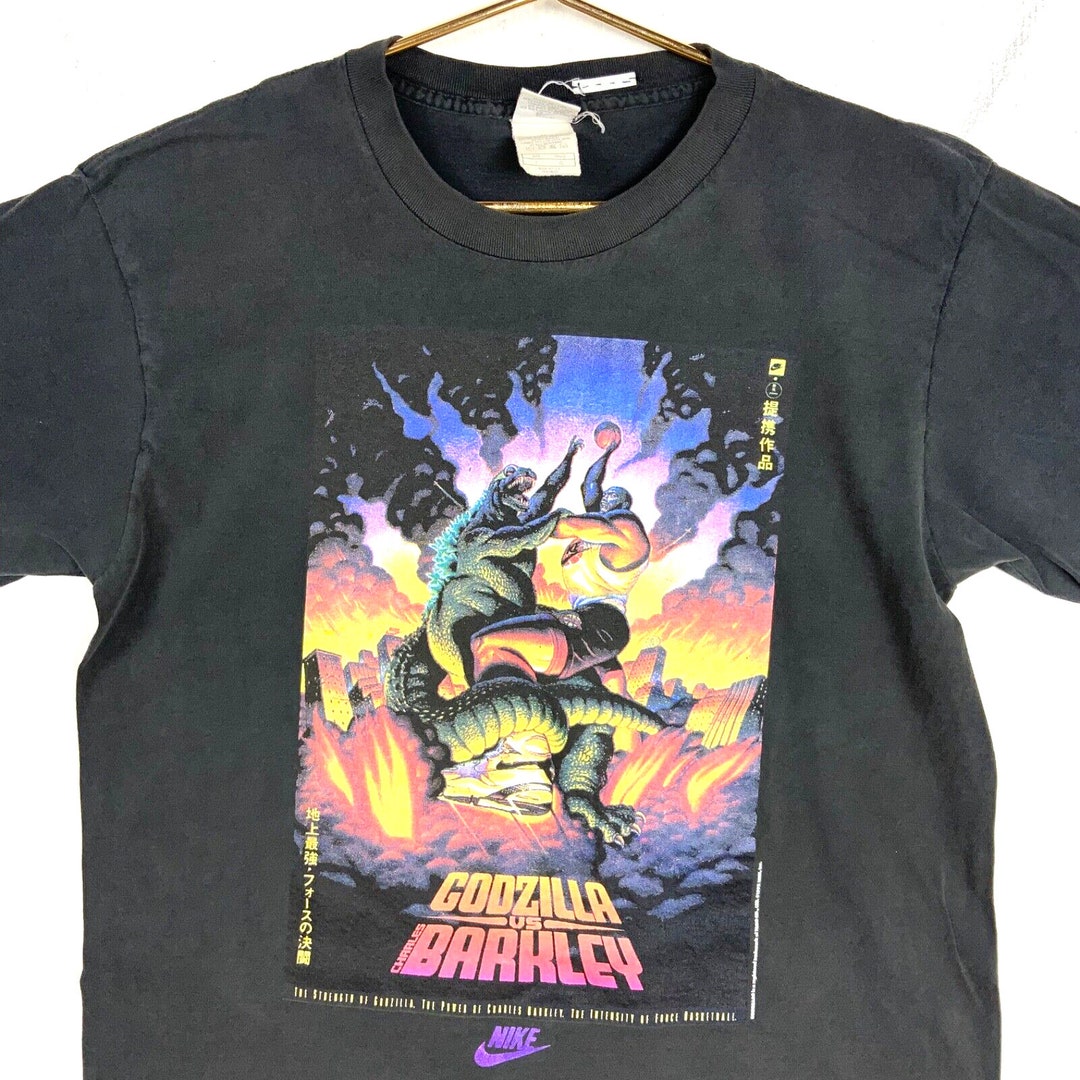 Vintage Godzilla Vs Charles Barkley Nike T-shirt Large 1992 Single ...