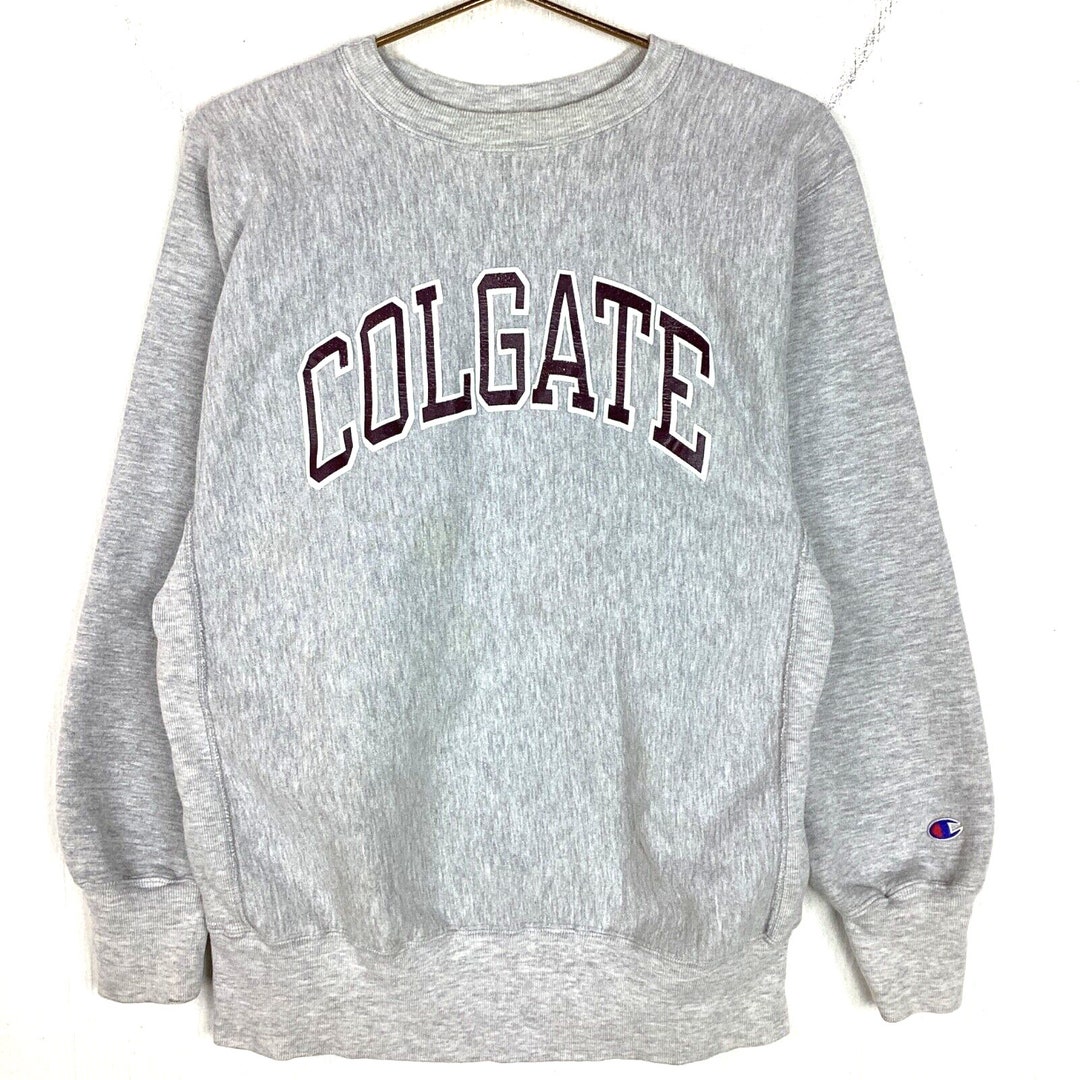 Vintage Colgate Champion Reverse Weave Sweatshirt Crewneck XL Gray Made ...